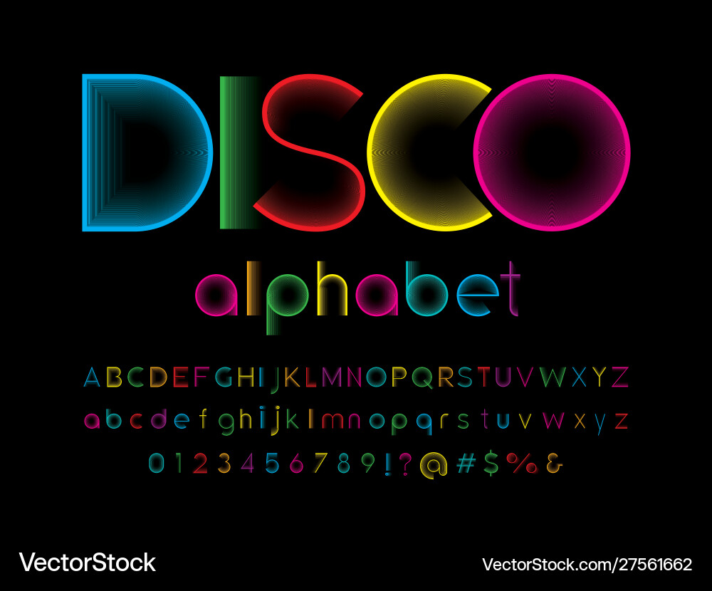Color blend font Royalty Free Vector Image - VectorStock