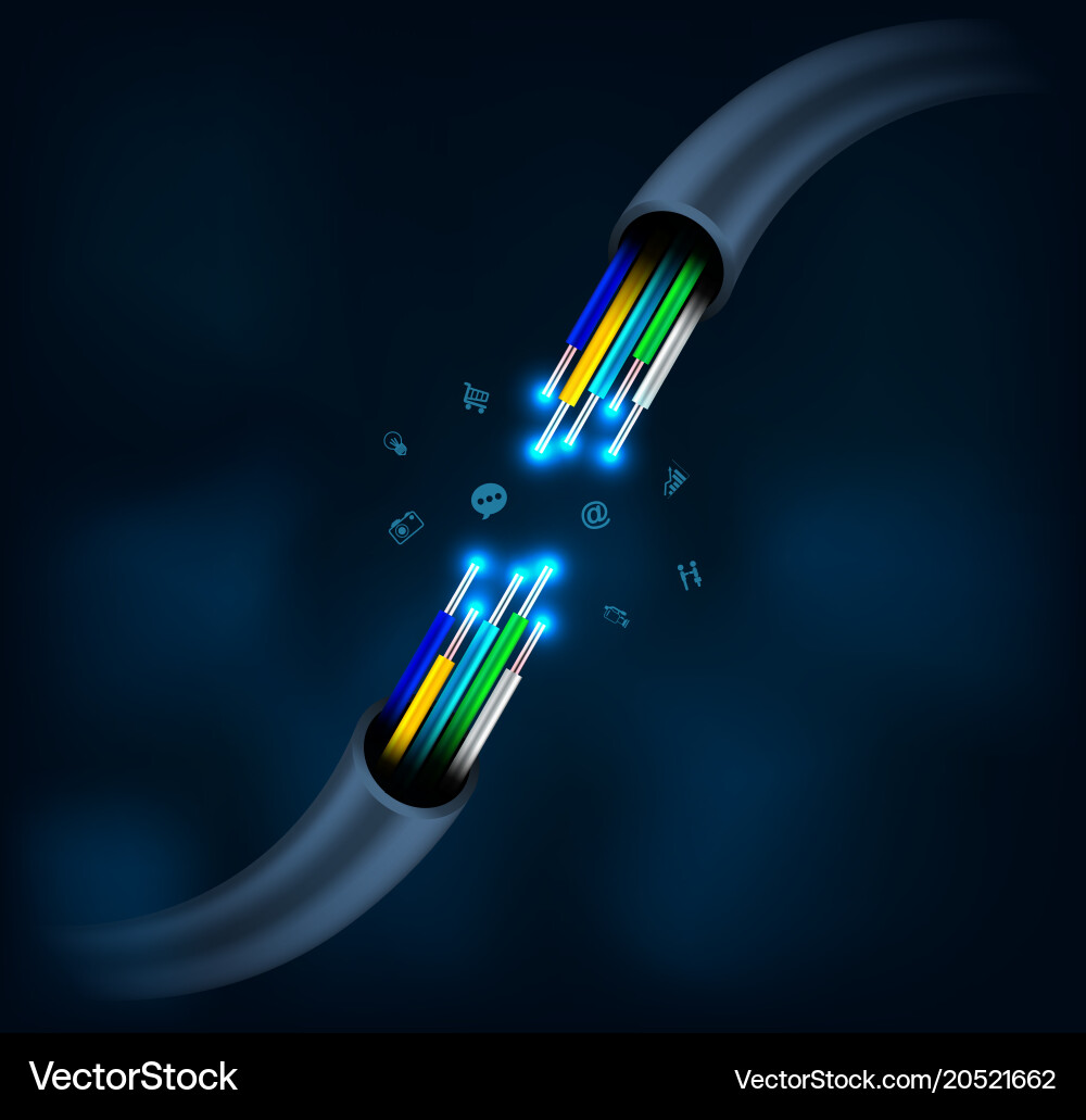 Fiber optic connection Royalty Free Vector Image