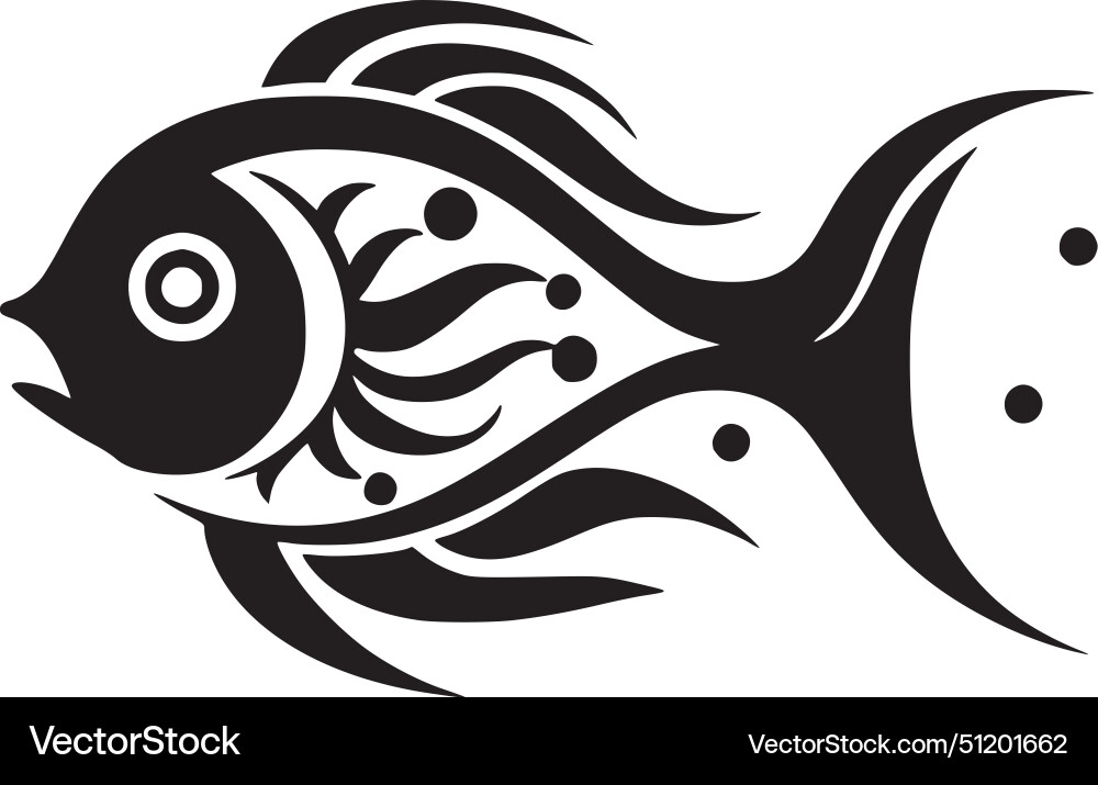Fish - black and white Royalty Free Vector Image