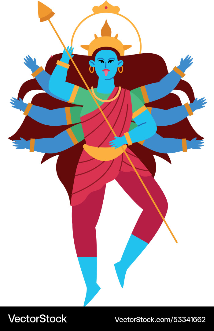 Goddess kali maa character Royalty Free Vector Image