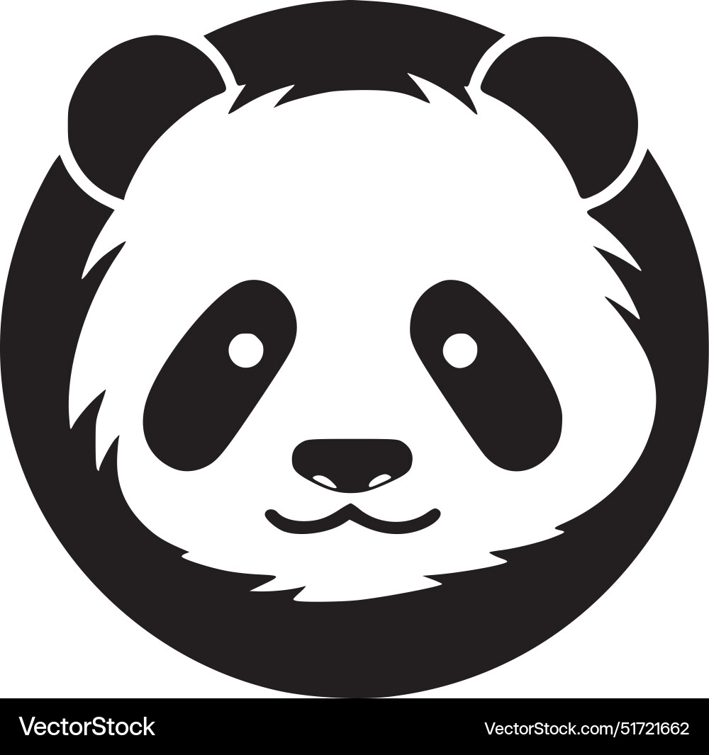Panda - black and white Royalty Free Vector Image