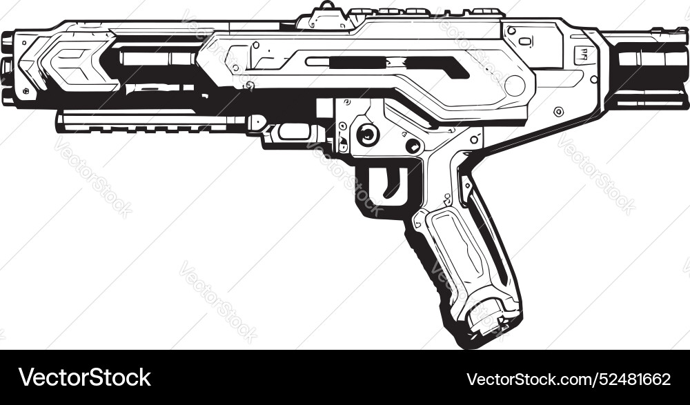 Quantum blaster gun symbol neutron shooter Vector Image
