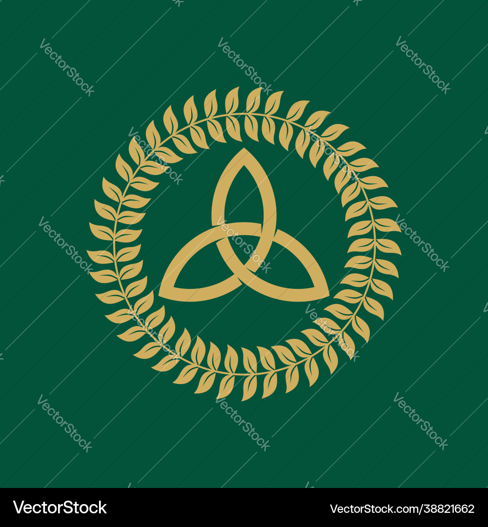 Symbol holy trinity framed a wreath Royalty Free Vector