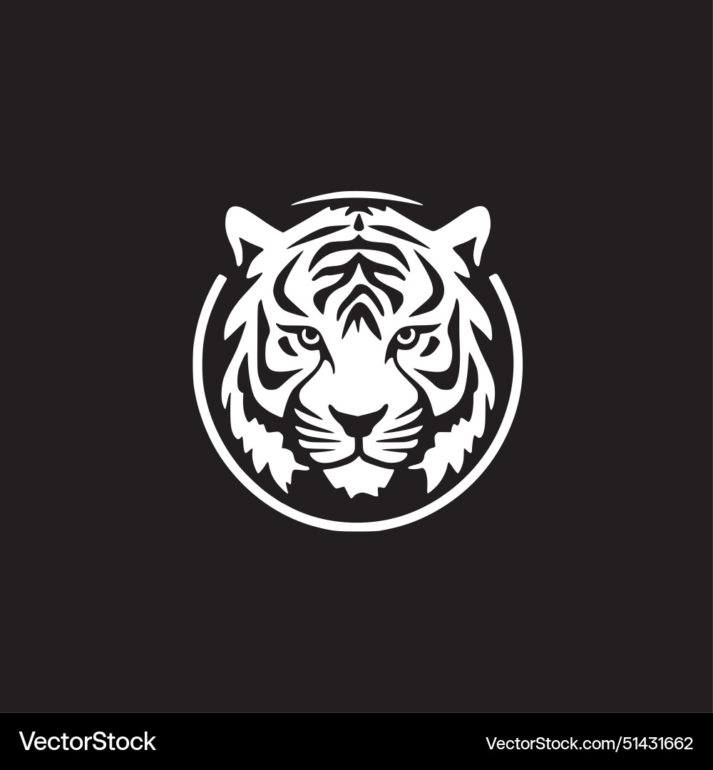 Tiger - black and white isolated icon Royalty Free Vector