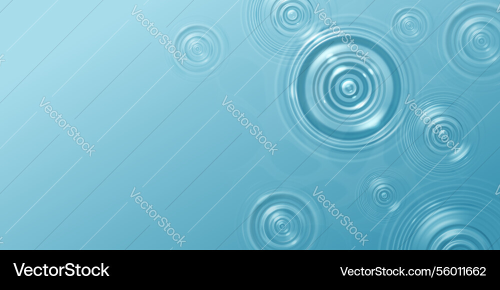 Water drop ripple effect on blue surface Vector Image