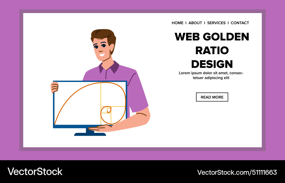 Balance web golden ratio design Royalty Free Vector Image