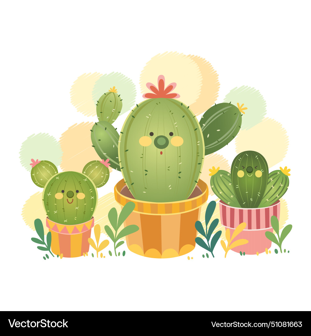 Cactus plants Royalty Free Vector Image - VectorStock