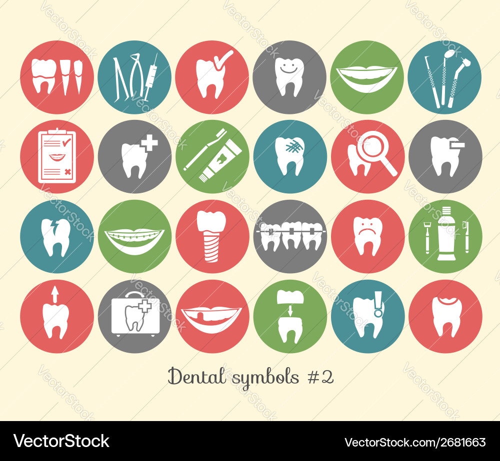 Dental Care Symbol Set - Part 2 Royalty Free Vector Image