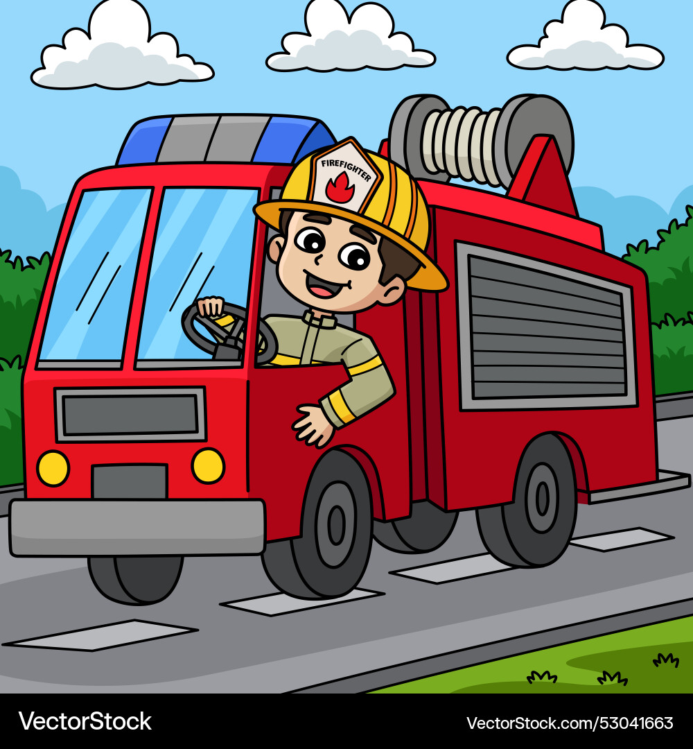 Firefighter Kid Cartoons