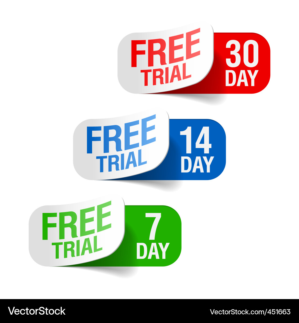 Free trial signs Royalty Free Vector Image - VectorStock