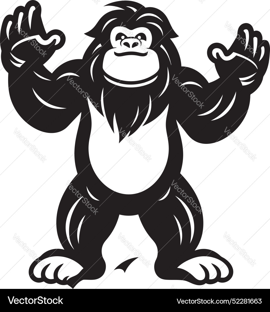 Friendly forest folklore playful fullbody bigfoot Vector Image