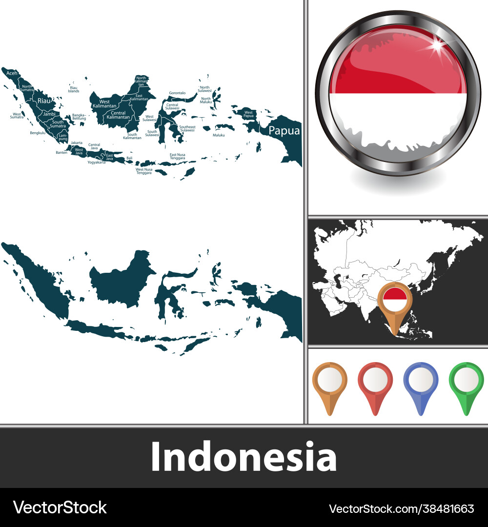Indonesia Map Royalty Free Vector Image - VectorStock