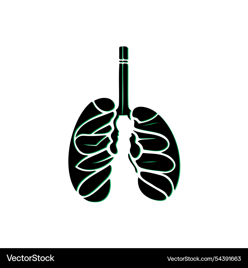 Lungs icon respiratory system symbol concept Vector Image