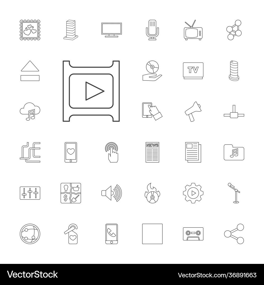Medien Icons Lizenzfreies Vektorbild - VectorStock