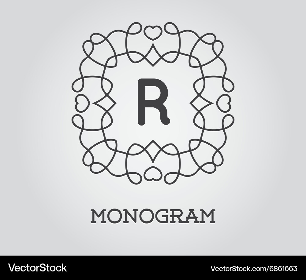 Monogram design template with letter premium Vector Image
