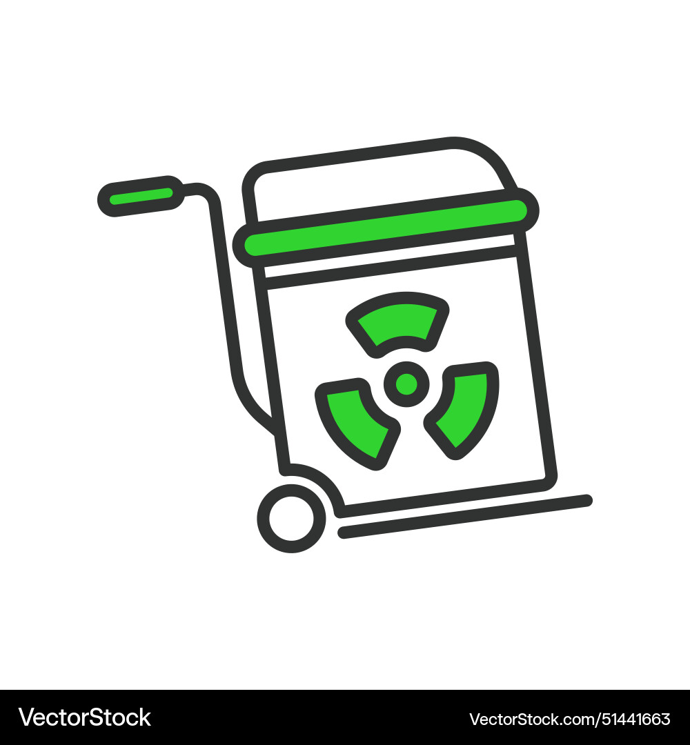Nuclear waste transportation in line design green Vector Image