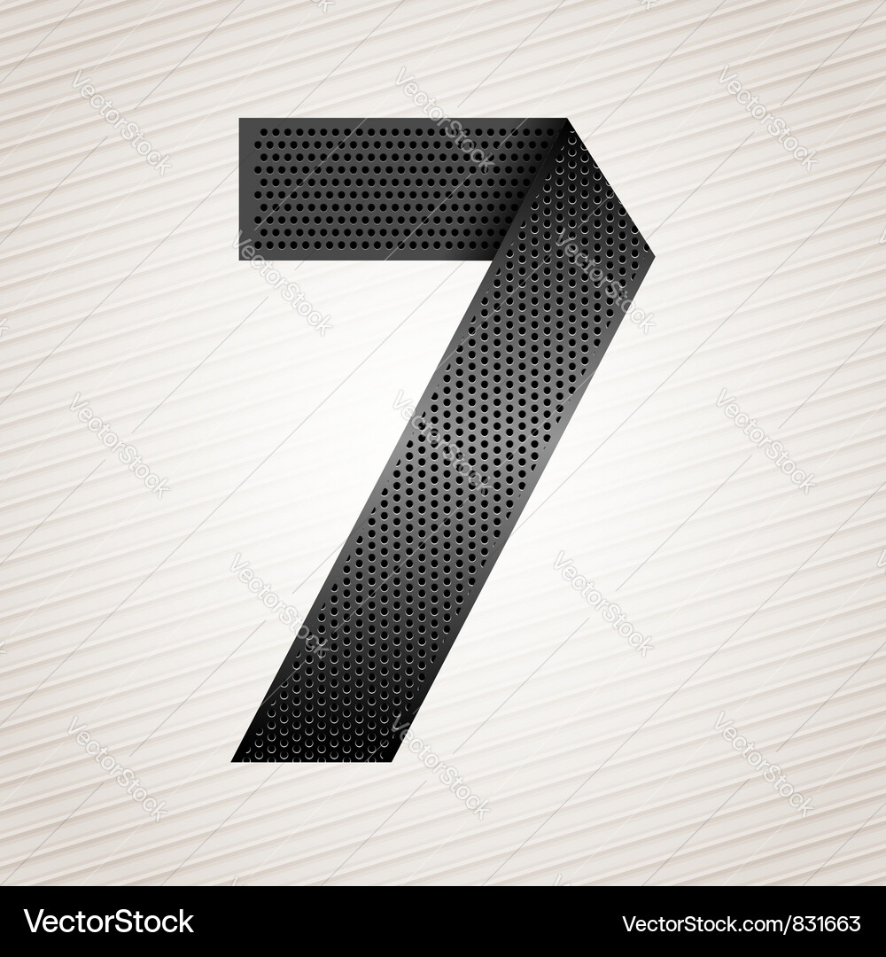 Number metal ribbon - 7 seven Royalty Free Vector Image