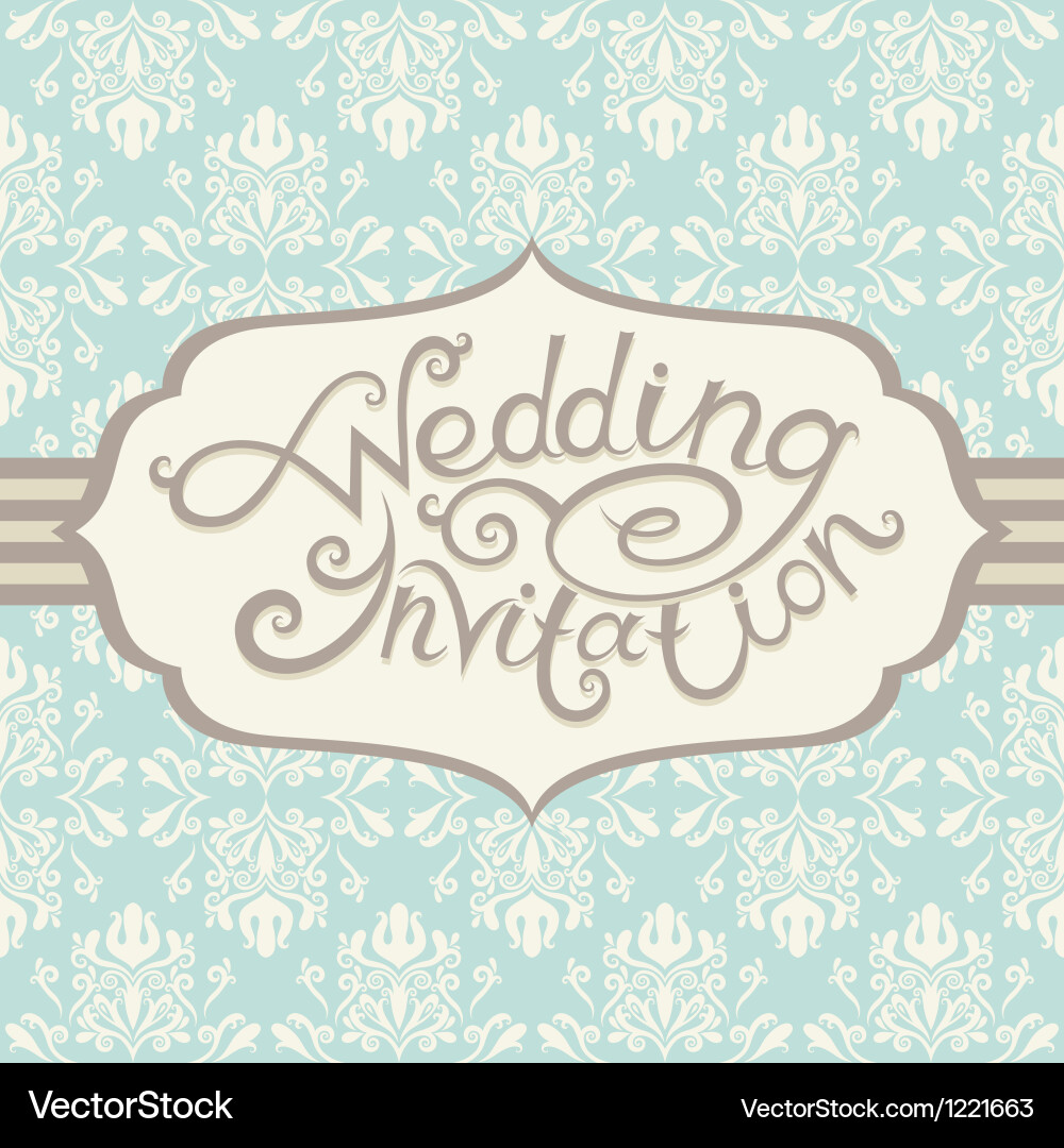 Retro Wedding Invitation Royalty Free Vector Image