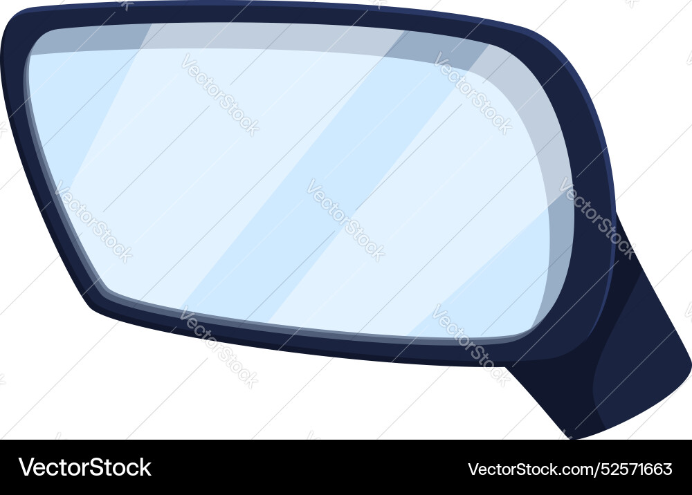 Side rear view mirror is reflecting the blue sky Vector Image