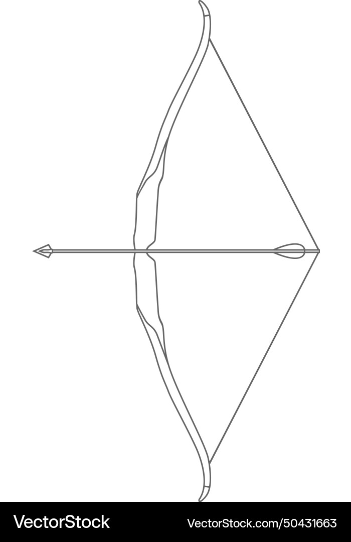 Traditional hunting wooden bow with arrow Vector Image