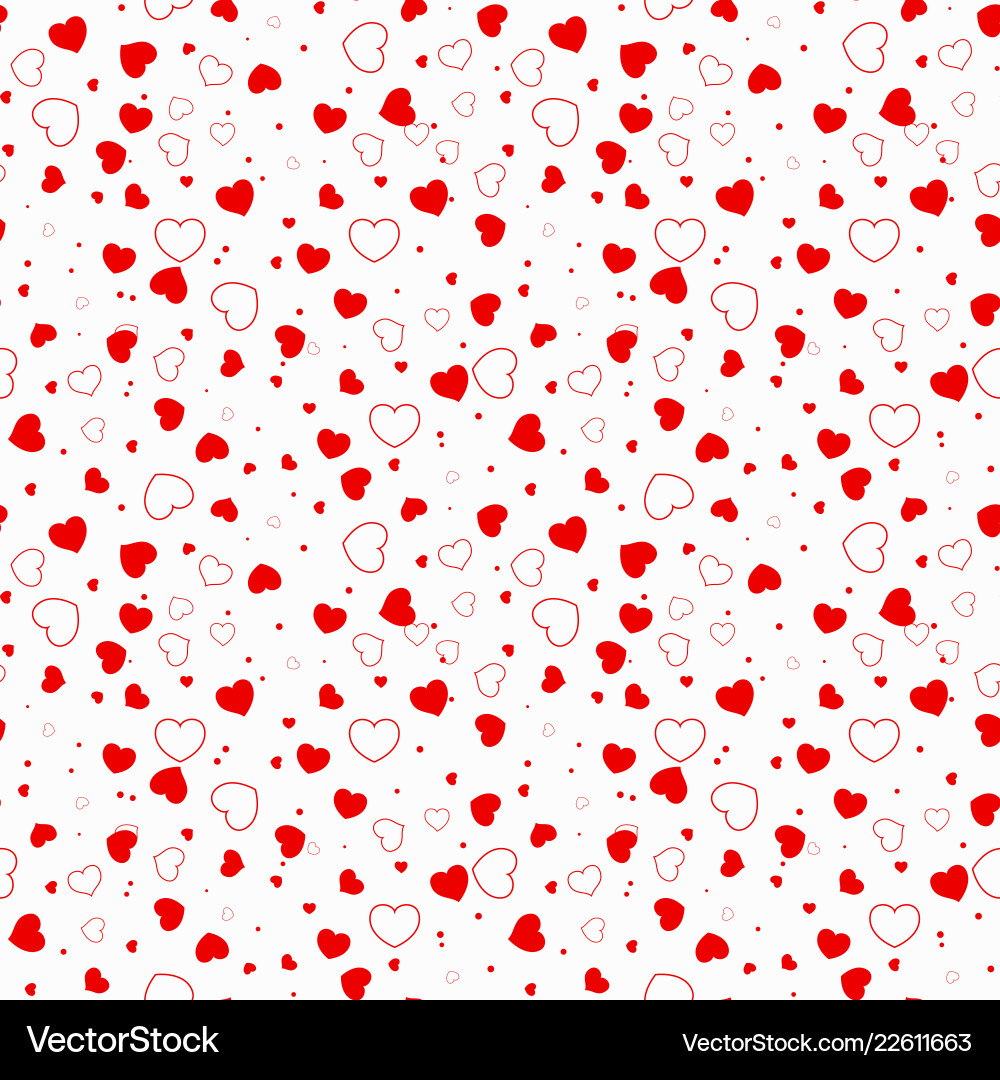 Valentines day red hearts pattern love seamless Vector Image