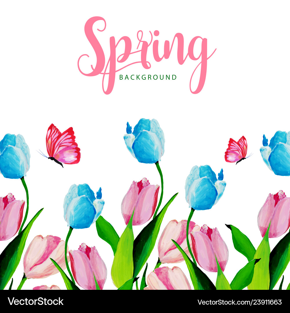Watercolor spring background Royalty Free Vector Image