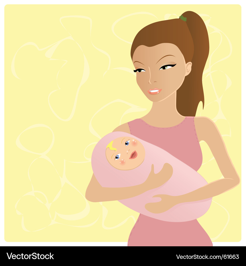 Young mother Royalty Free Vector Image - VectorStock