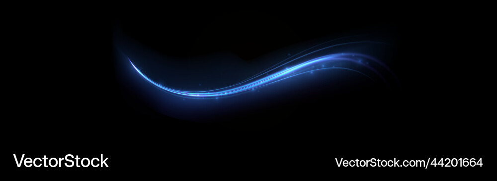 Blue light trail wave speed trace line twirl Vector Image