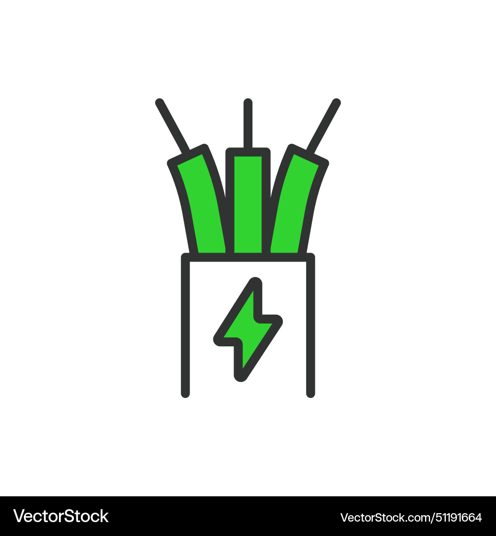 Cable in line design green wire cord Royalty Free Vector
