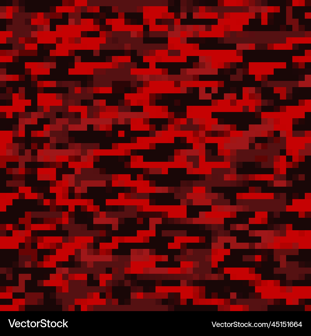Camo red pixel seamless pattern Royalty Free Vector Image