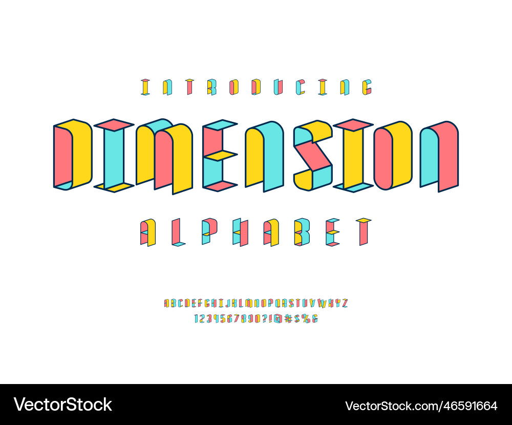 Dimension font Royalty Free Vector Image - VectorStock