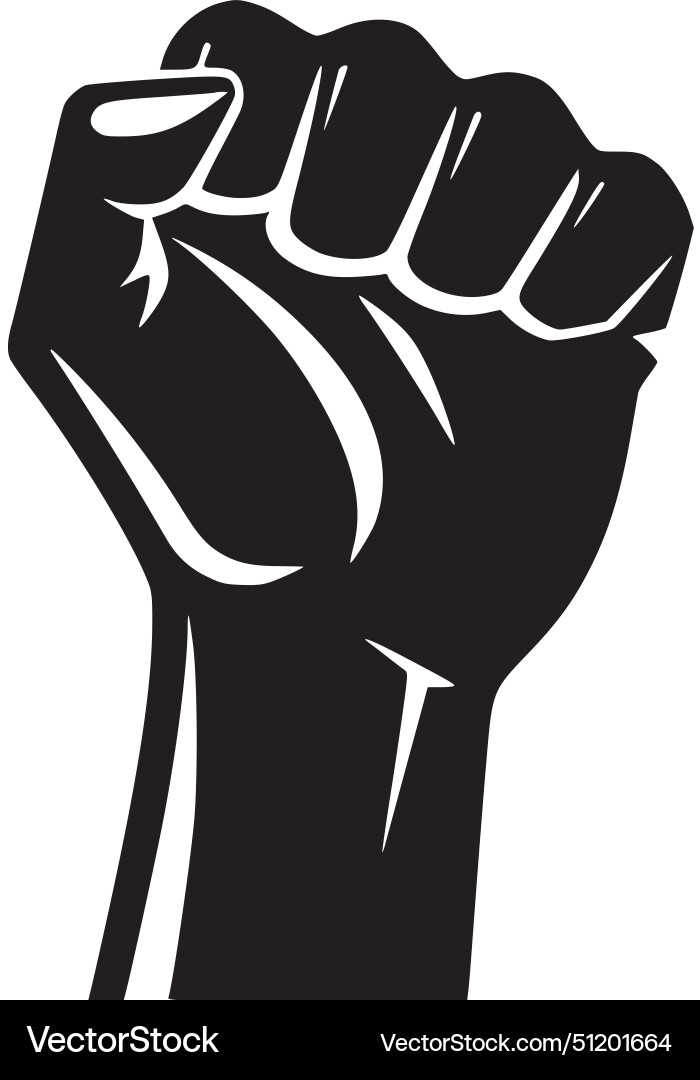 Fist - black and white Royalty Free Vector Image