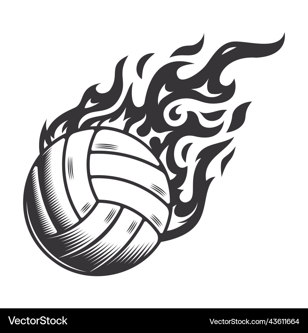Volleyball Fire Logo Vector Images (over 100)