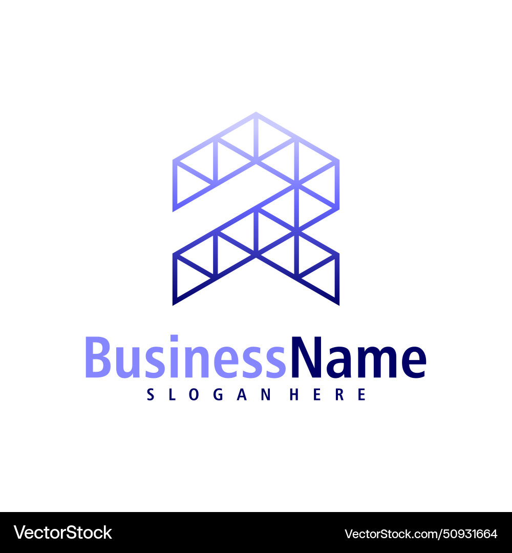 Letter r logo design creative initial Royalty Free Vector