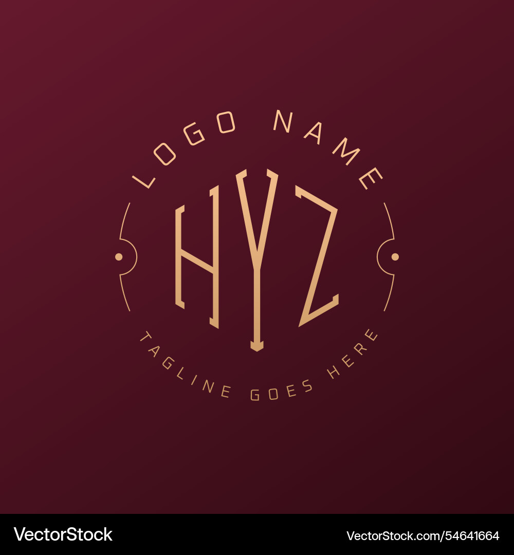 Luxury hyz logo design elegant letter Royalty Free Vector