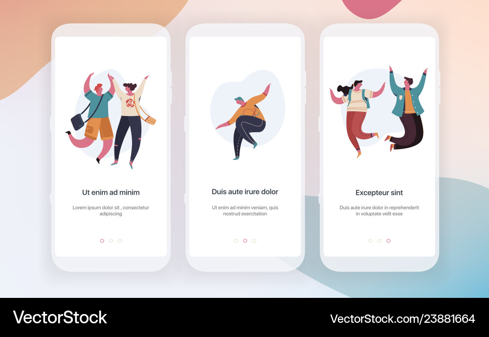 Mobile App Intro Screens - Dating Royalty Free Vector Image