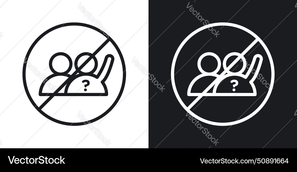 Please do not ask sign icon set inquiry Royalty Free Vector