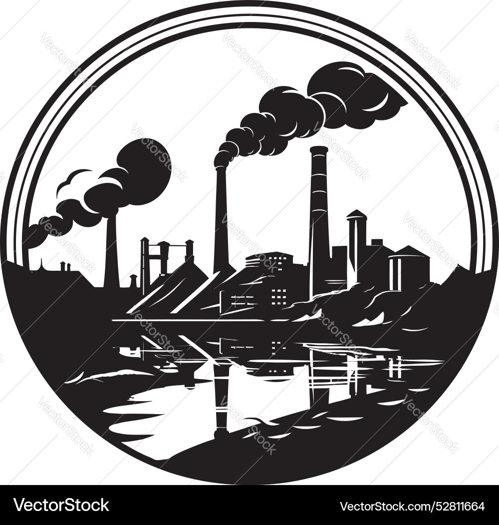 Pollutedriver pollution symbol smogstream water Vector Image