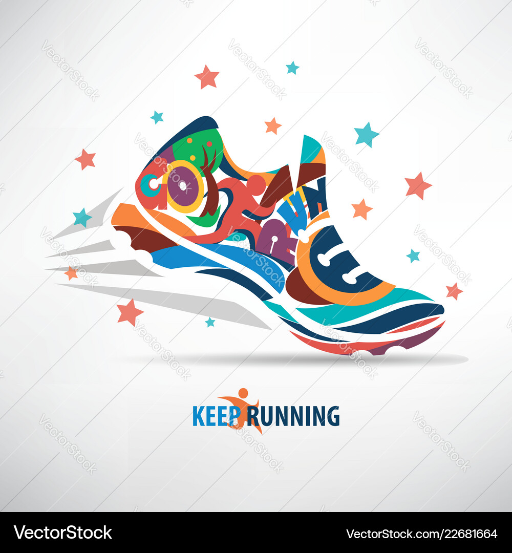 Running Sneaker Symbol Royalty Free Vector Image