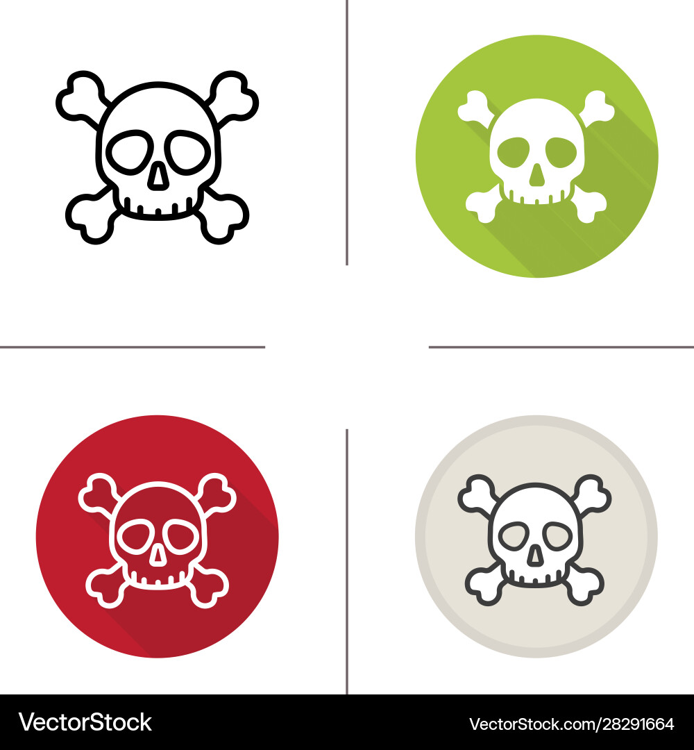 Skull with crossbones icon Royalty Free Vector Image