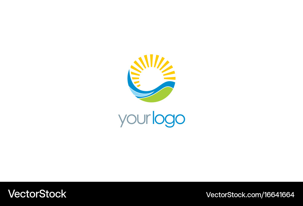 Sun ecology nature logo Royalty Free Vector Image