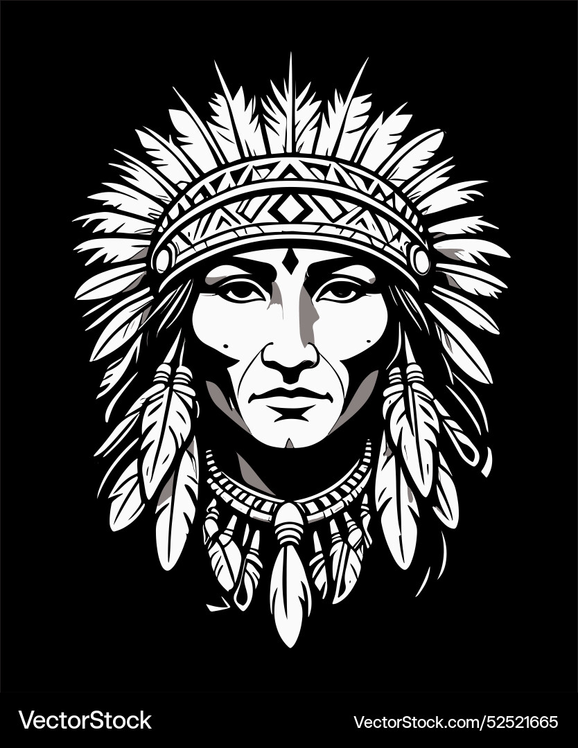 America indian chief Royalty Free Vector Image