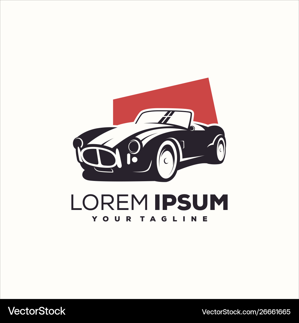 Awesome vintage car logo design Royalty Free Vector Image