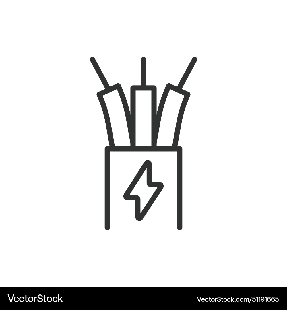 Cable in line design wire cord connection Vector Image