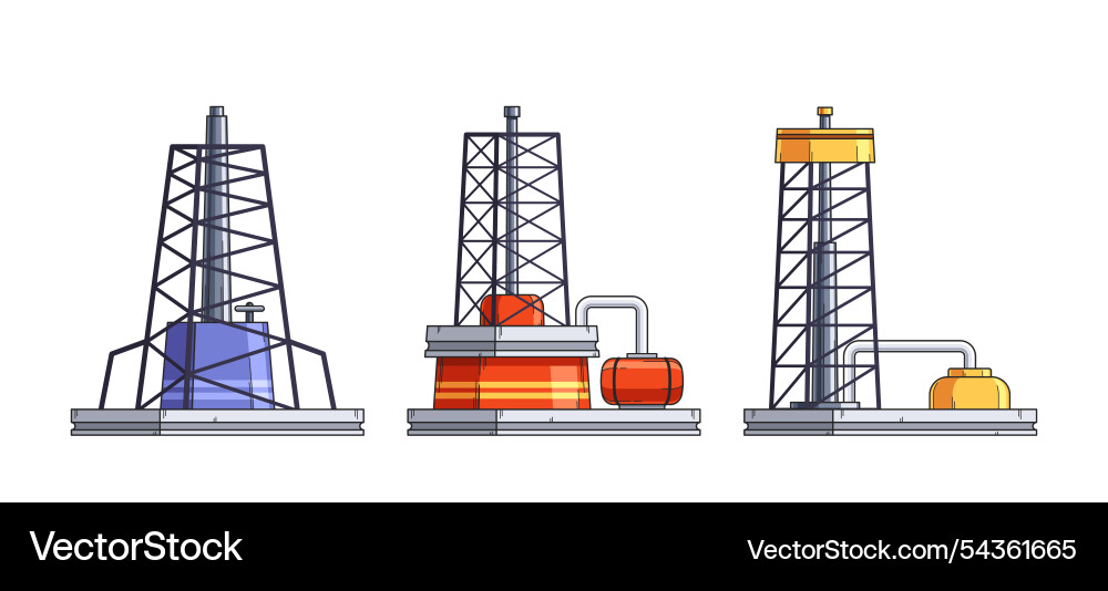 Different crude oil rigs land platform for mineral