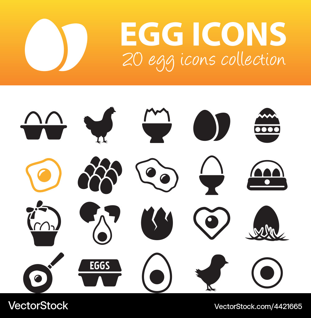 Egg icons Royalty Free Vector Image - VectorStock