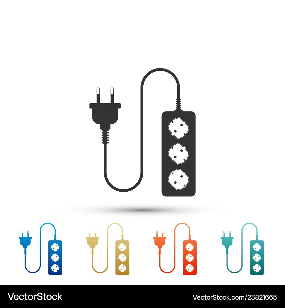 Elektrische Verlängerung Kabel Icon Steckdose Vektorbild