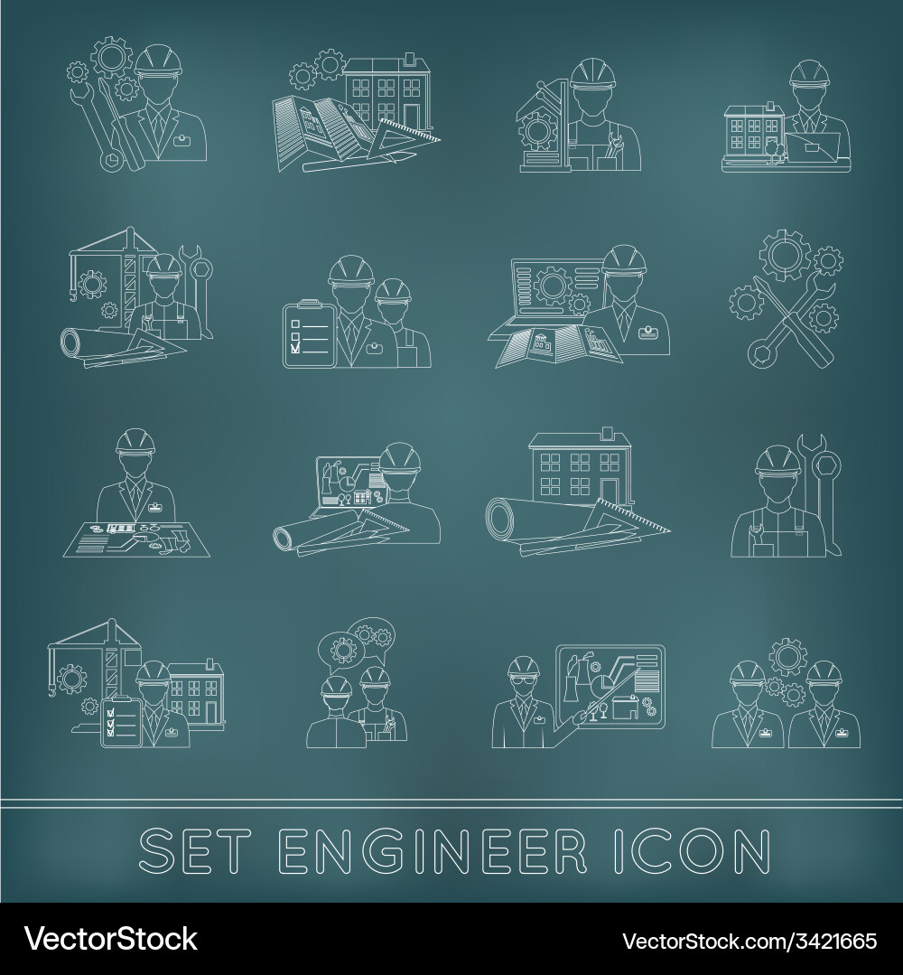 Engineer icon outline Royalty Free Vector Image