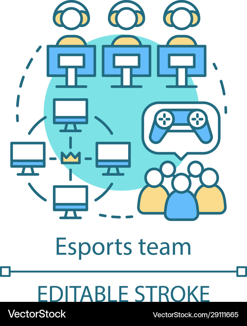Esports team concept icon Royalty Free Vector Image