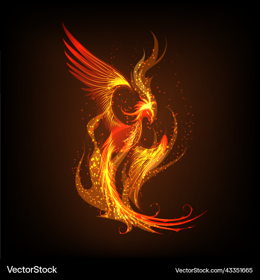 Fiery Phoenix Rising Royalty Free Vector Image